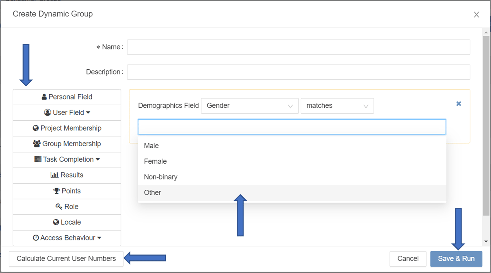 How to create dynamic groups
