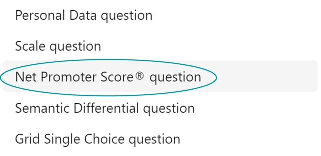 Net Promoter Score (NPS) questions in SurveyMR 2.0