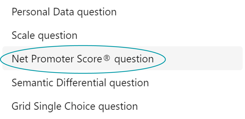 Net Promoter Score (NPS) questions in SurveyMR 2.0