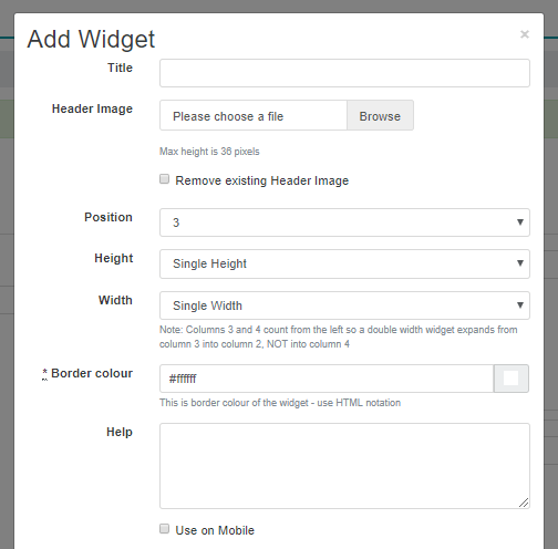 How to set up new widgets
