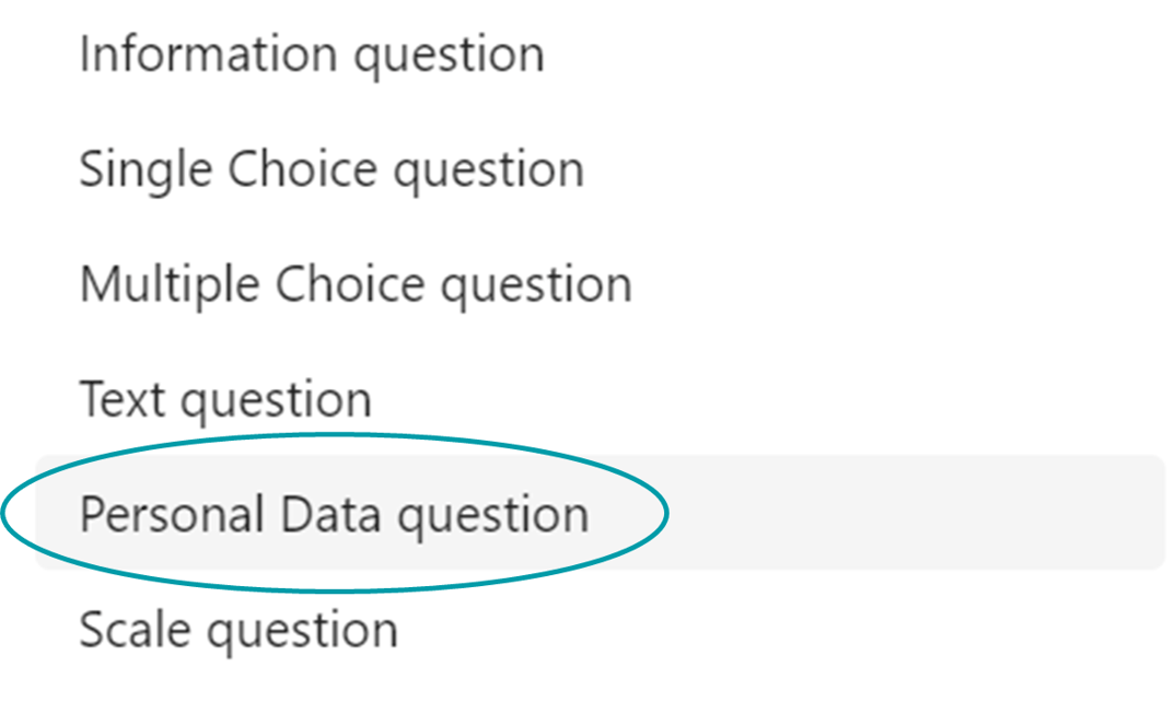 Personal Data questions in SurveyMR 2.0